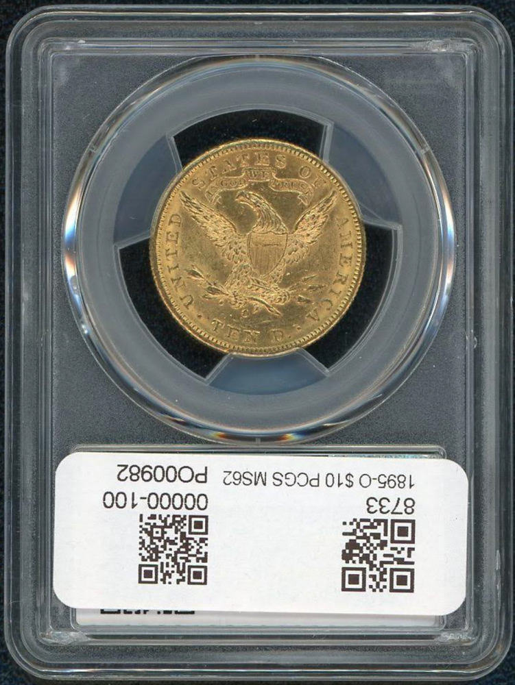 1895-O $10 Liberty Gold Coin (PCGS MS 62) | Pristine Auction