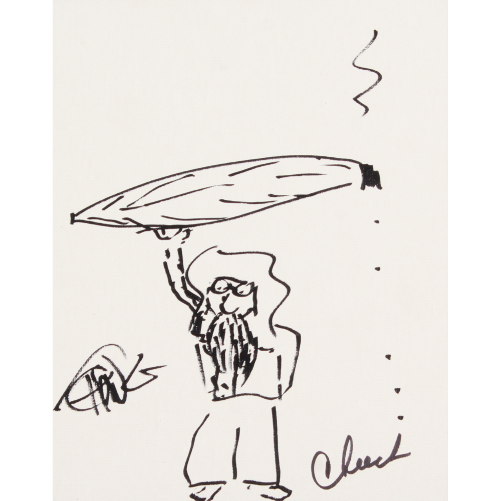 Cheech Marin & Tommy Chong Signed 8x10 Canvas with Hand-Drawn Sketch ...