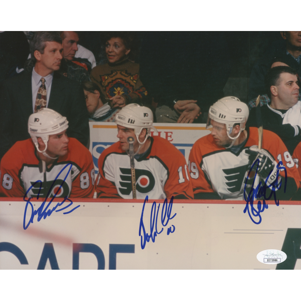 Eric Lindros, John LeClair, & Mikael Renberg Signed Philadelphia Flyers ...