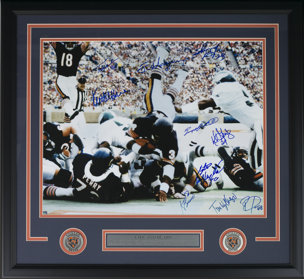 Bears 22x27 Custom Framed Photo Team-Signed by (10) with Kevin Butler ...