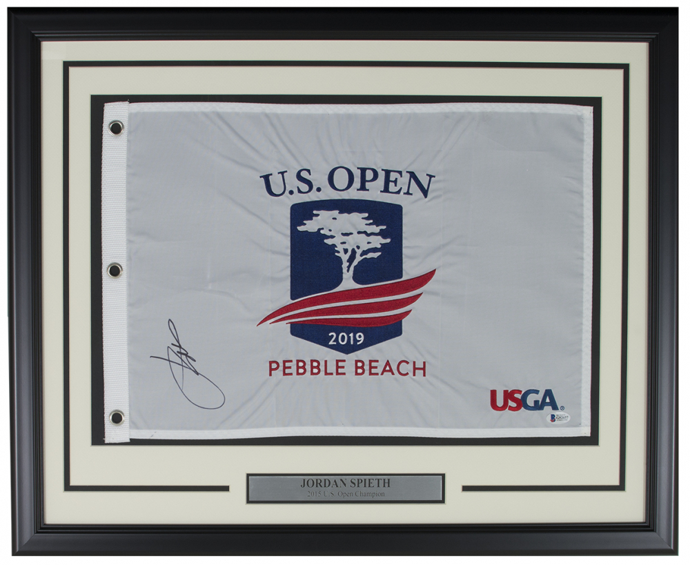 Jordan Spieth Signed 2019 U.S Open Pebble Beach 21x27 Custom Framed Pin ...