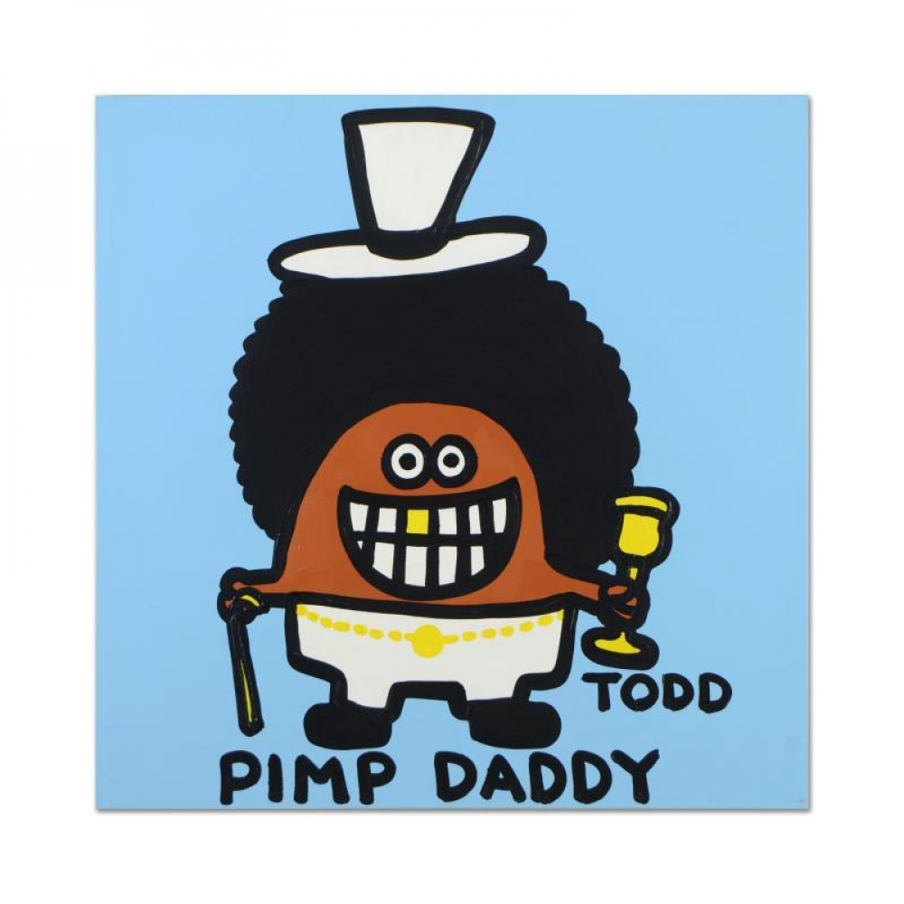 Todd Goldman Signed "Pimp Daddy" 36x36 Original Acrylic Painting on ...