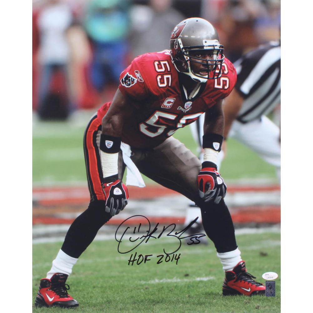 Derrick Brooks Signed Tampa Bay Buccaneers 16x20 Photo Inscribed "HOF ...