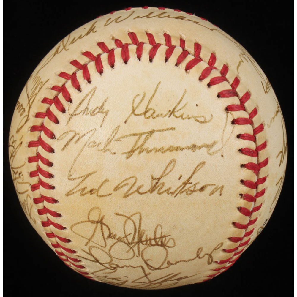 ONL Baseball Signed by (25) Steve Garvey, Alan Wiggins, Dick Williams ...