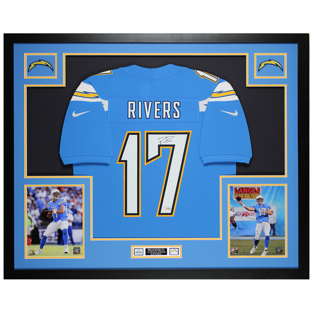 Philip Rivers Signed San Diego Chargers 35x43 Custom Framed Nike Jersey ...
