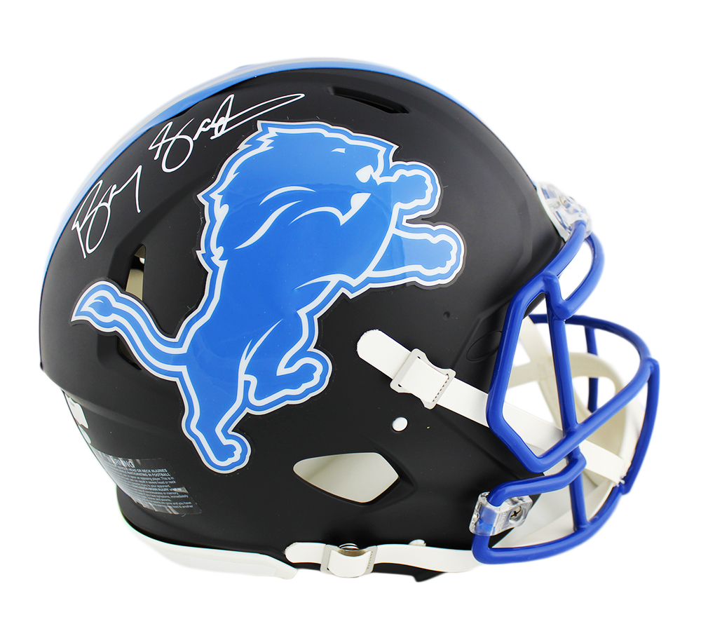 Barry Sanders Signed Detroit Lions Full-Size Authentic On-Field Matte ...
