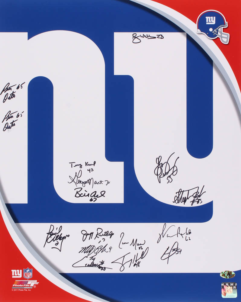 New York Giants 16x20 Photo Team-Signed by (15) with Terry Kinard, Bart ...