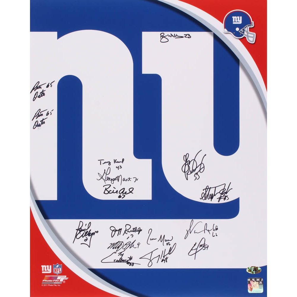 New York Giants 16x20 Photo Team-Signed by (15) with Terry Kinard, Bart ...