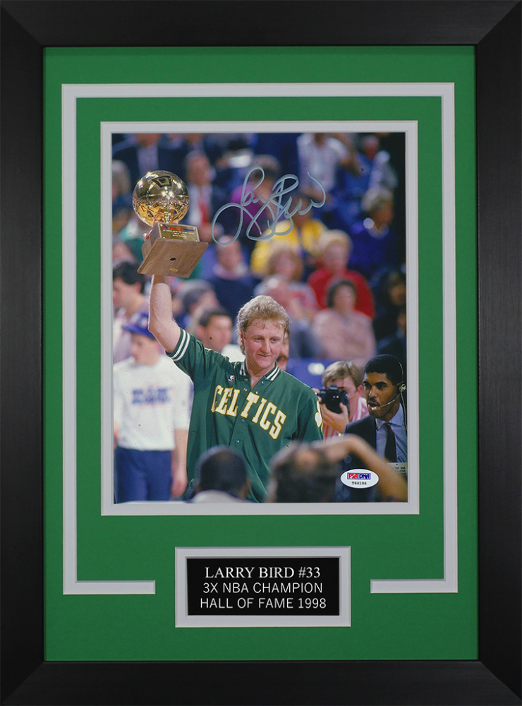 Larry Bird Signed Boston Celtics 14x18.5 Custom Framed Photo (PSA COA) | Pristine Auction