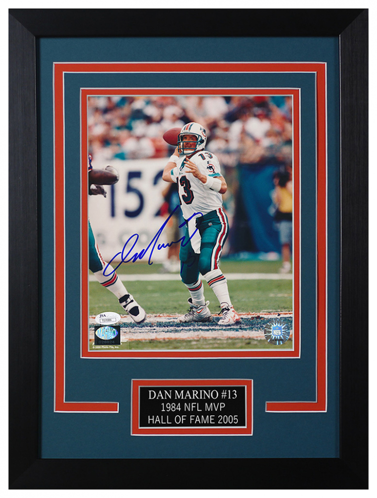 Dan Marino Signed Miami Dolphins 14x18.5 Custom Framed Photo (JSA COA ...