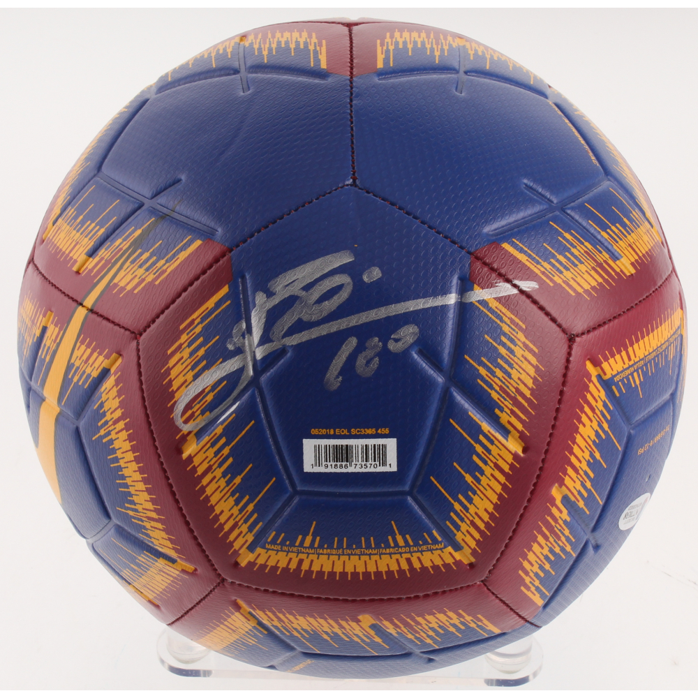 Lionel Messi Signed FC Barcelona Nike Soccer Ball Inscribed "Leo ...