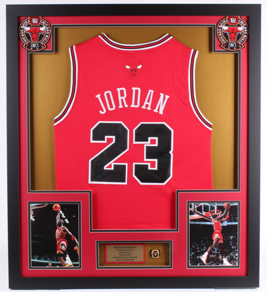 Michael Jordan Chicago Bulls 32.5x36.5 Custom Framed Jersey Display ...