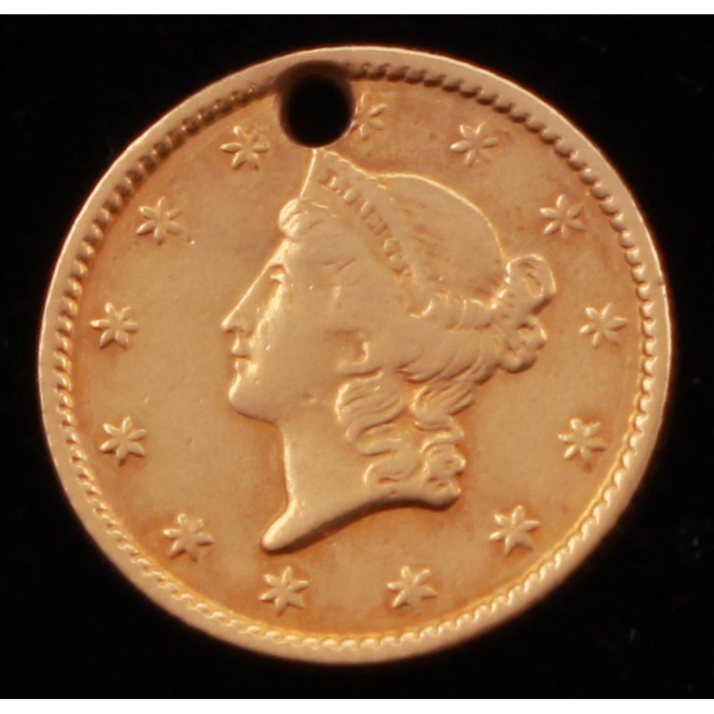 1853 $1 One Dollar Gold Coin (Atlered) | Pristine Auction