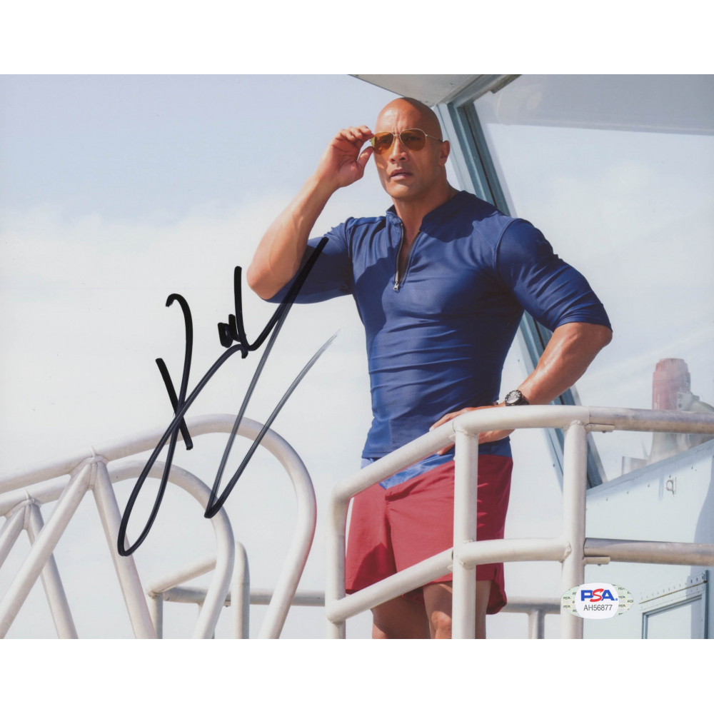 Dwayne "The Rock" Johnson Signed "Baywatch" 8x10 Photo (PSA COA ...