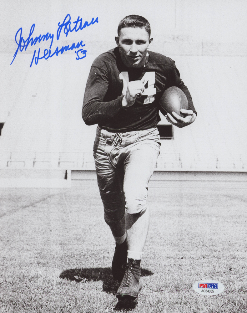 Johnny Lattner Signed Notre Dame Fighting Irish 8x10 Photo Inscribed ...