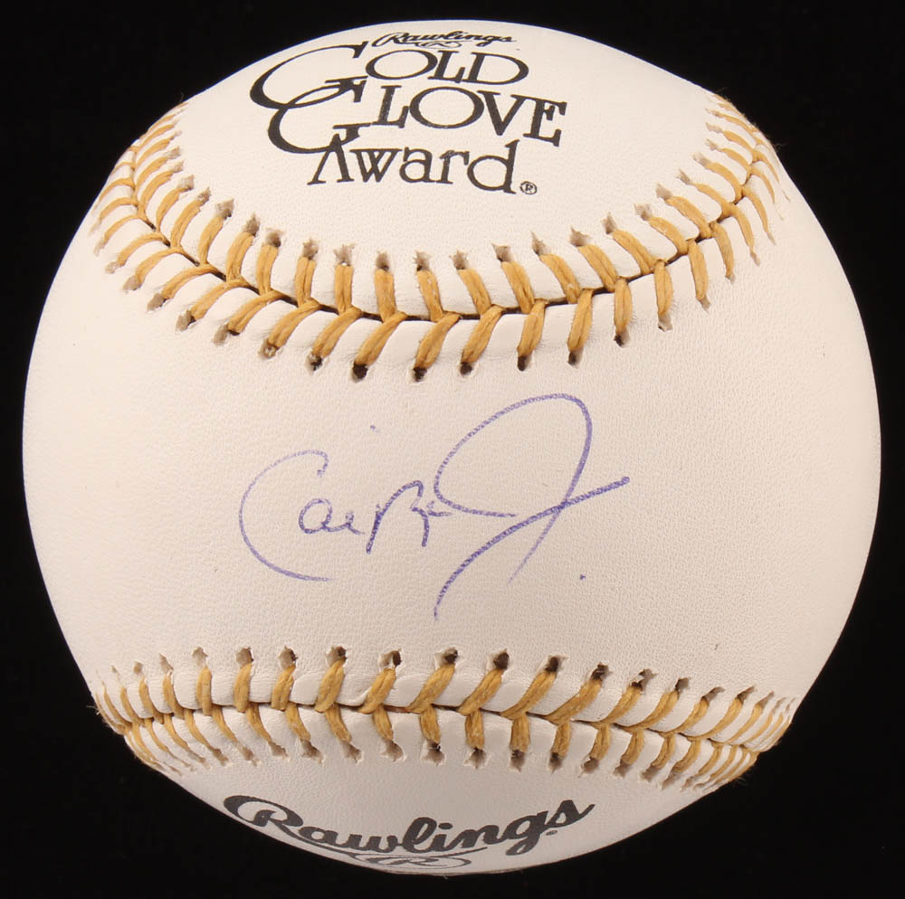 Cal Ripken Jr. Signed Gold Glove Award Logo Baseball (PSA COA ...