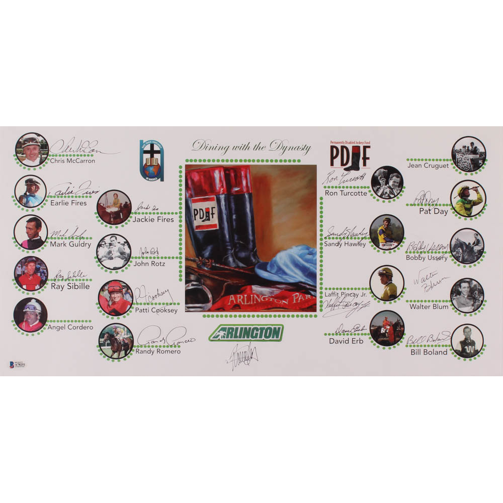 12x24 "Jockey Greats" Poster Signed by (16) with Ron Turcotte, Laffit ...