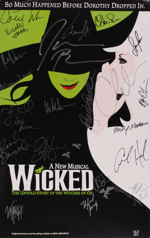 "Wicked" 14x22 Musical Poster Signed by (23) with Chandra Lee Schwartz ...