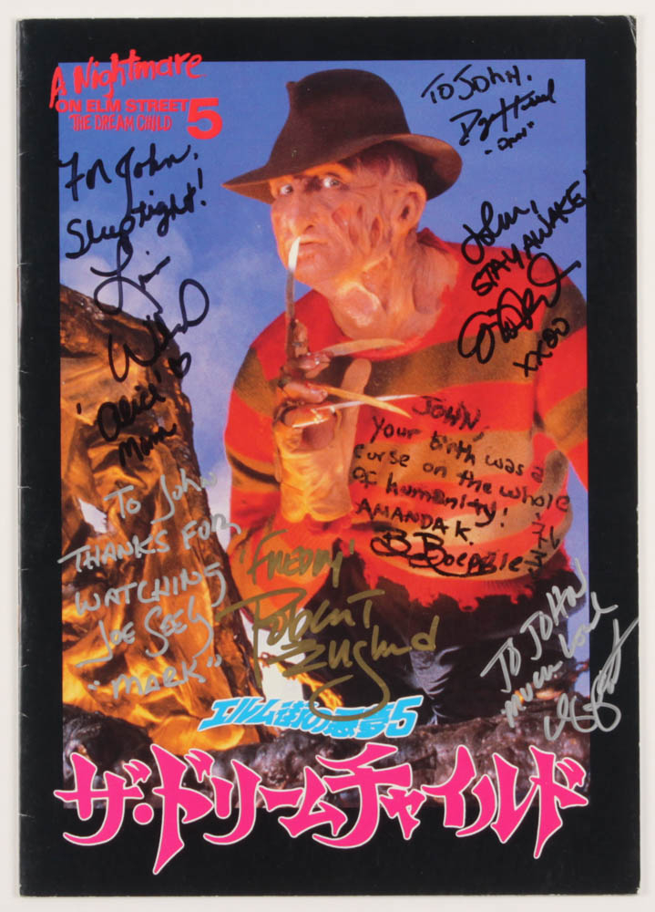 "A Nightmare On Elm Street: The Dream Child" Program Signed by (5) with ...