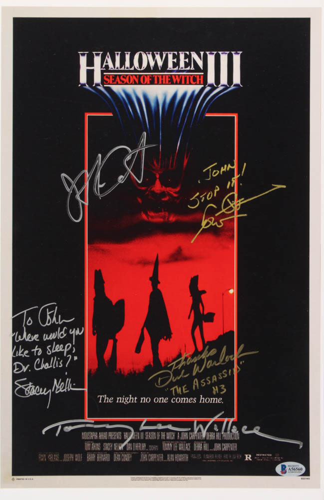 "Halloween III: Season of the Witch" 11x17 Movie Poster Print Signed by (5) with John Carpenter ...