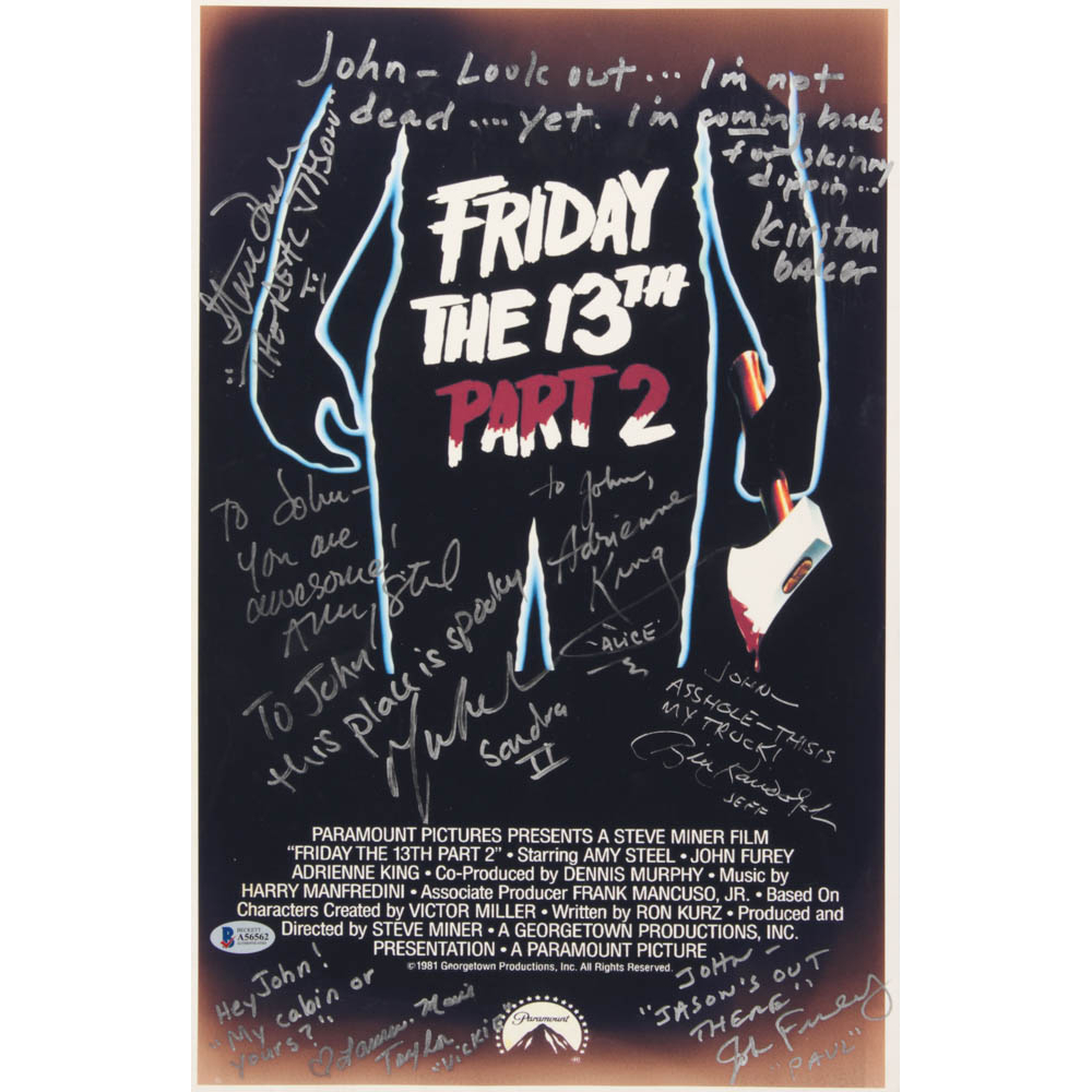 "Friday The 13th Part 2" 11x17 Movie Poster Print Signed by (8) with ...