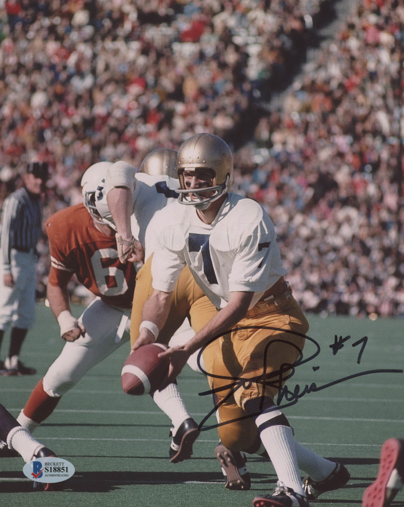 Joe Theismann Signed Notre Dame Fighting Irish 8x10 Photo (Beckett COA ...