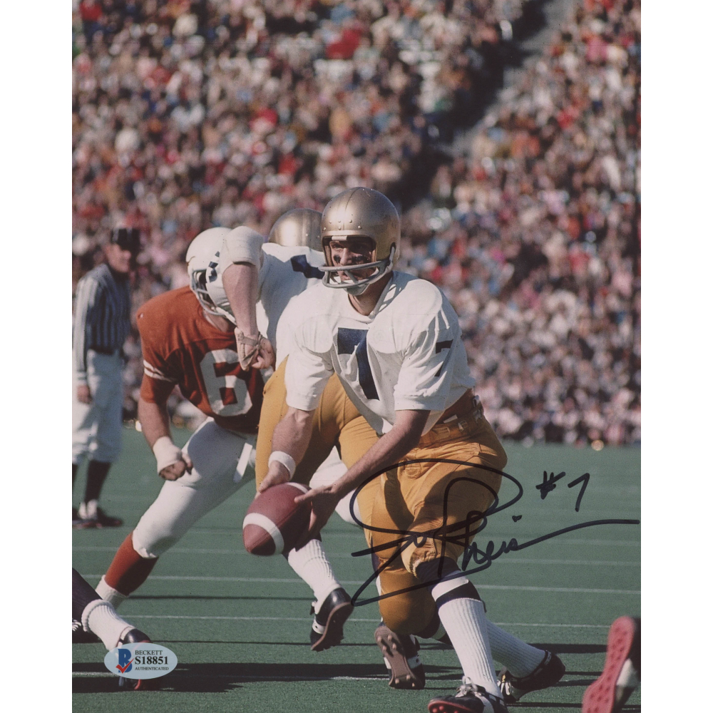 Joe Theismann Signed Notre Dame Fighting Irish 8x10 Photo (Beckett COA ...