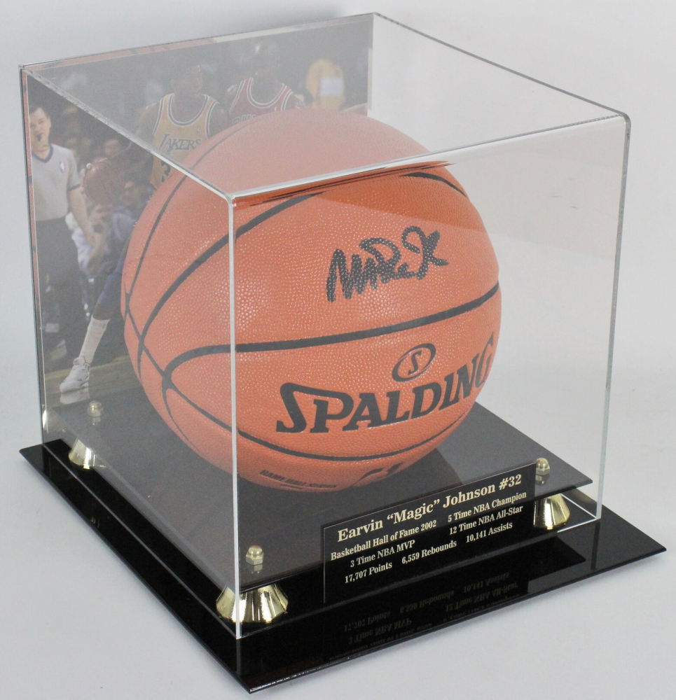 Magic Johnson Signed NBA Game Ball Series Basketball with High-Quality ...