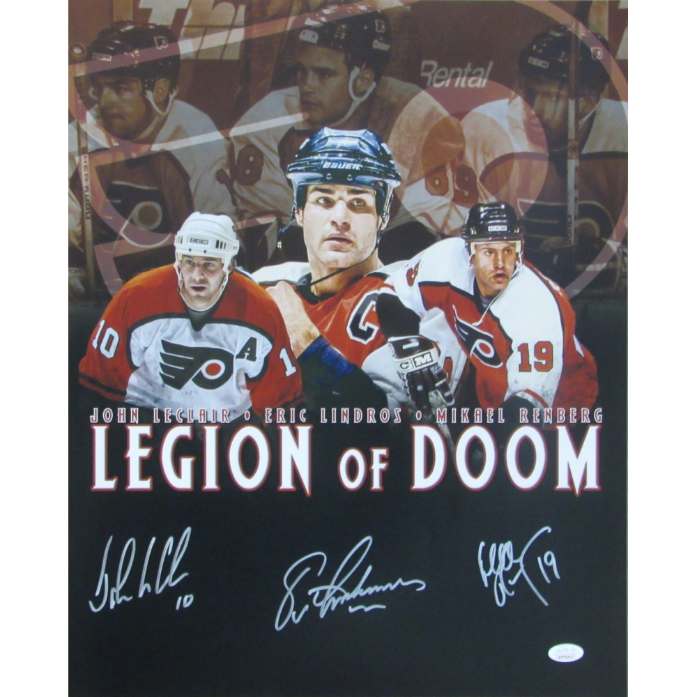 Eric Lindros, John LeClair & Mikael Renberg Signed Flyers 16x20 Photo ...