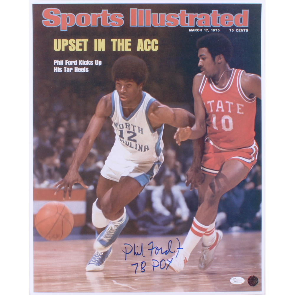 Phil Ford Signed North Carolina Tar Heels 16x20 Photo Inscribed "78 POY ...