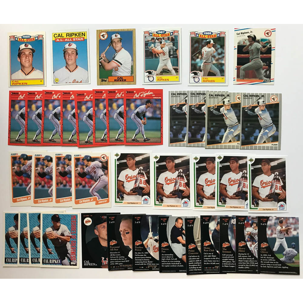 Lot of (46) Cal Ripken Jr. Baseball Cards with 1982 #21 Topps rookie ...