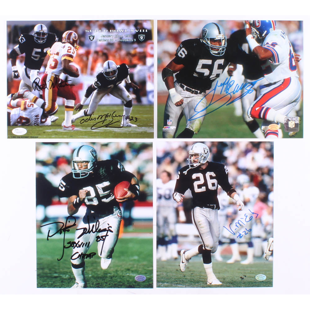 Lot of (4) Raiders Signed 8x10 Photos with (1) Rod Martin & Odis ...