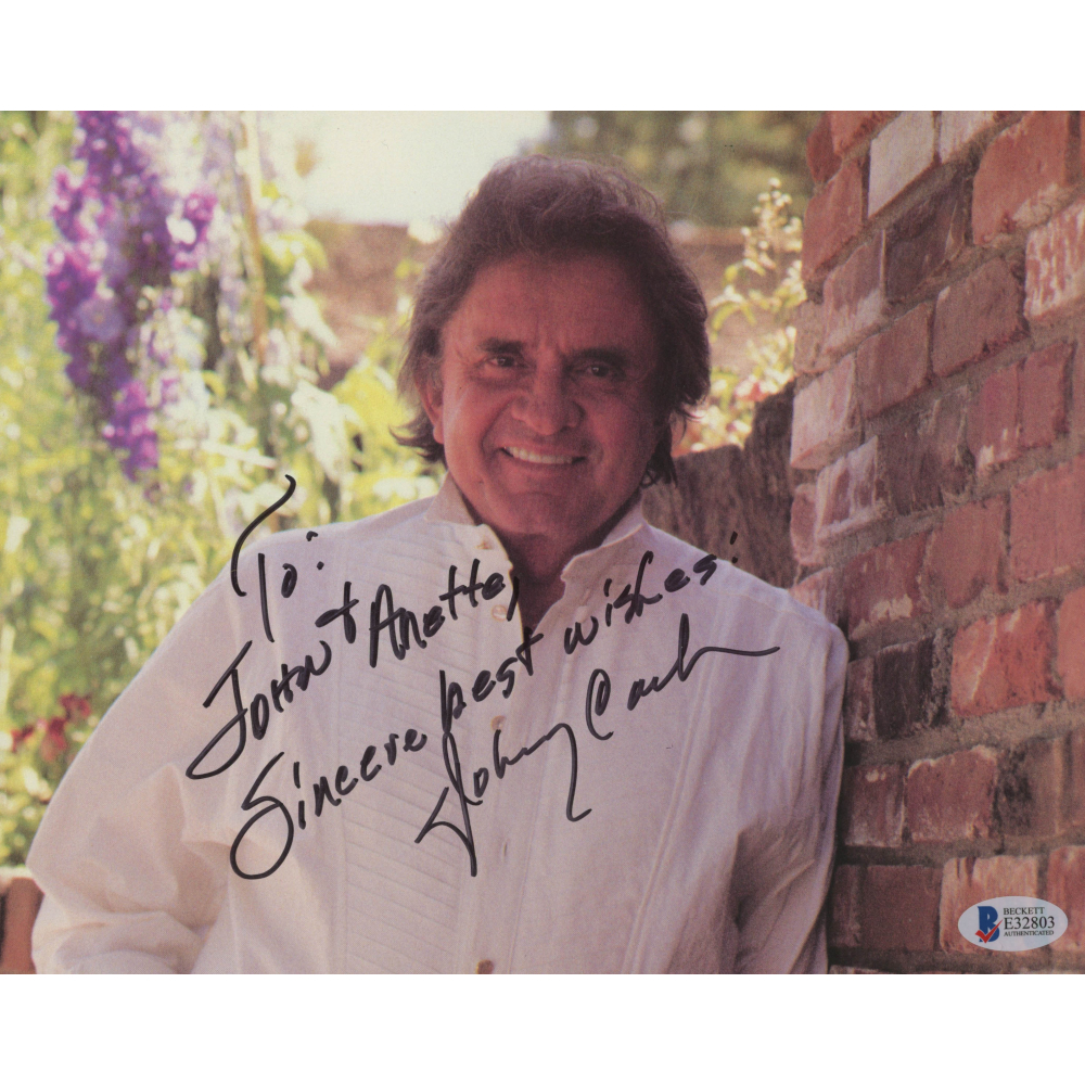 Johnny Cash Signed 8x10 Photo Inscribed "Sincere Best Wishes!" (Beckett ...