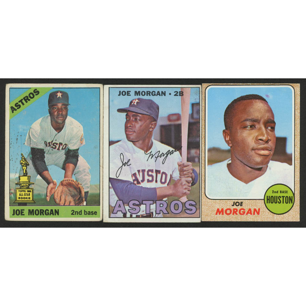 Lot of (3) Joe Morgan Baseball Cards with 1968 Topps #144, 1966 Topps ...