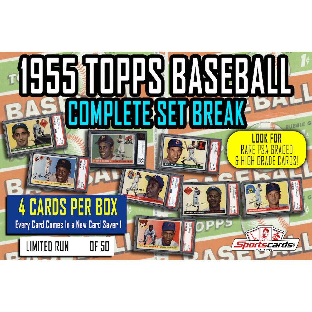 “1955 Topps Baseball Complete Set Break” Mystery Box – 4 Cards Per Box