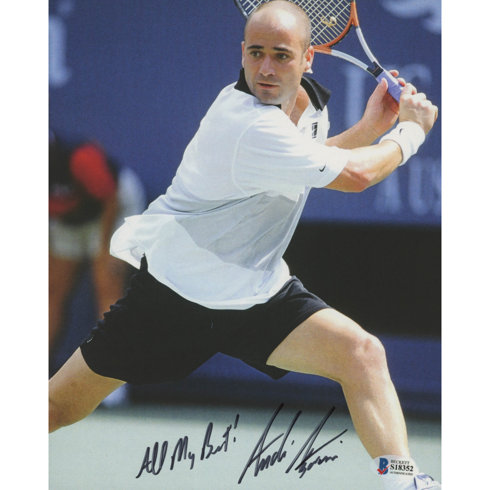 Andre Agassi Signed 8x10 Photo Inscribed "All My Best!" (Beckett COA ...