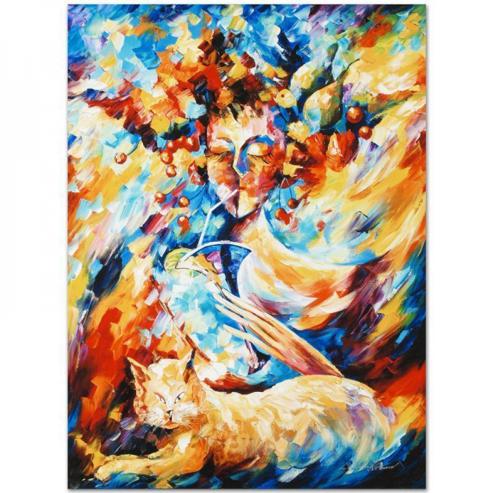 Leonid Afremov Signed Night Cap Limited Edition 18x24 Giclee On Canvas Pristine Auction 