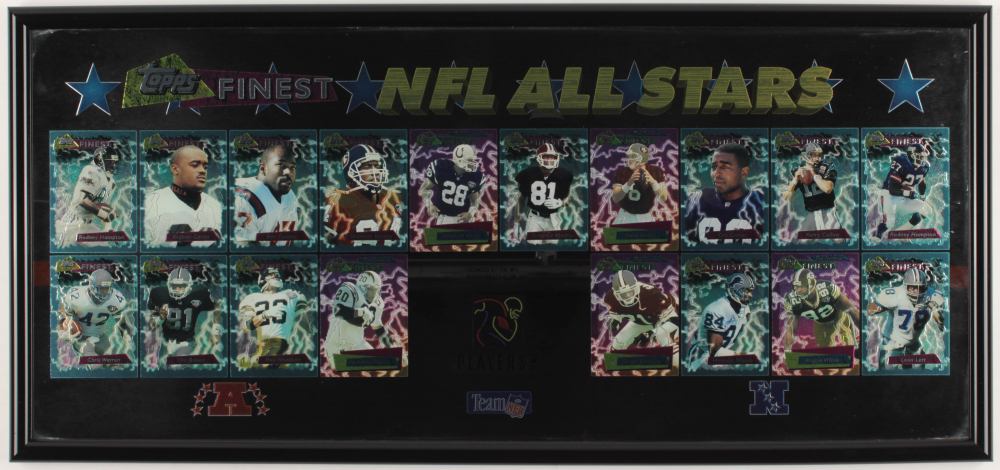 1995 Topps Finest "NFL All-Stars" 13x28 Custom Framed Card Display ...