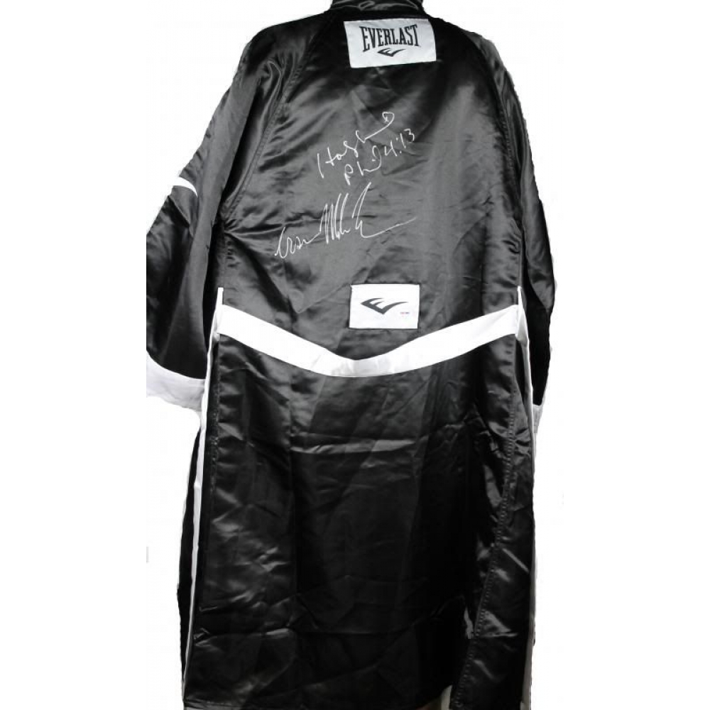 Mike Tyson & Evander Holyfield Signed Everlast Boxing Robe Inscribed ...