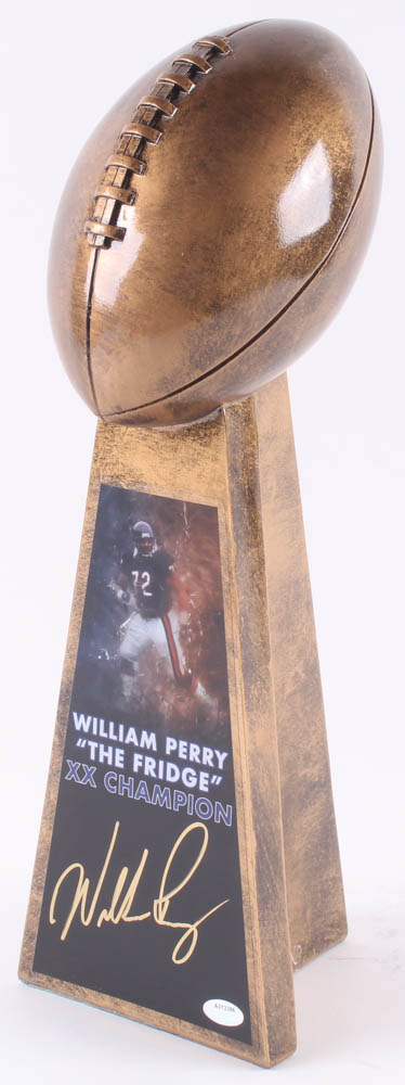 William Perry Signed 15’’ Gold Football Championship Trophy (Schwartz ...