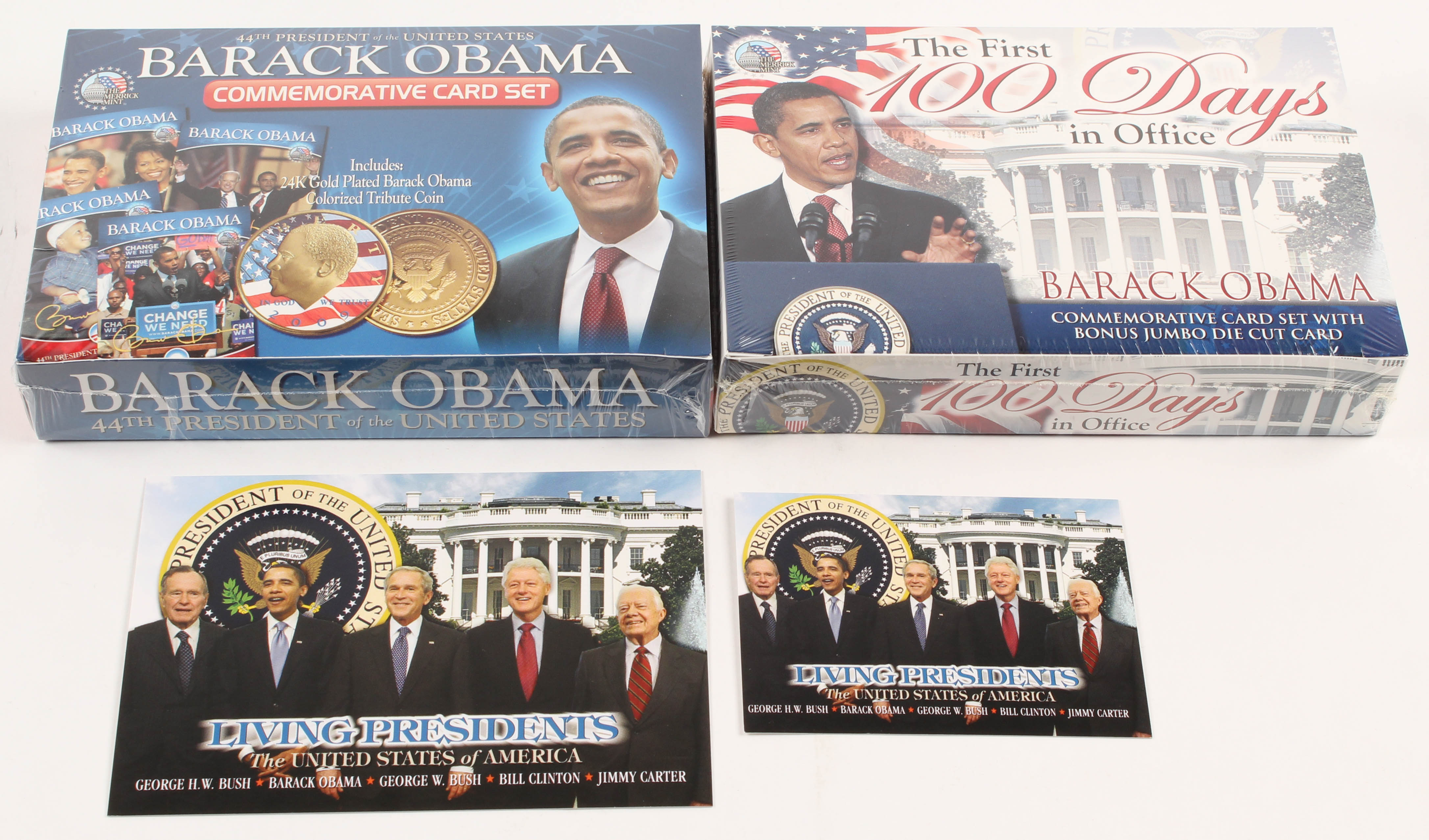 Lot of (2) Barack Obama Commemorative Card Sets | Pristine Auction