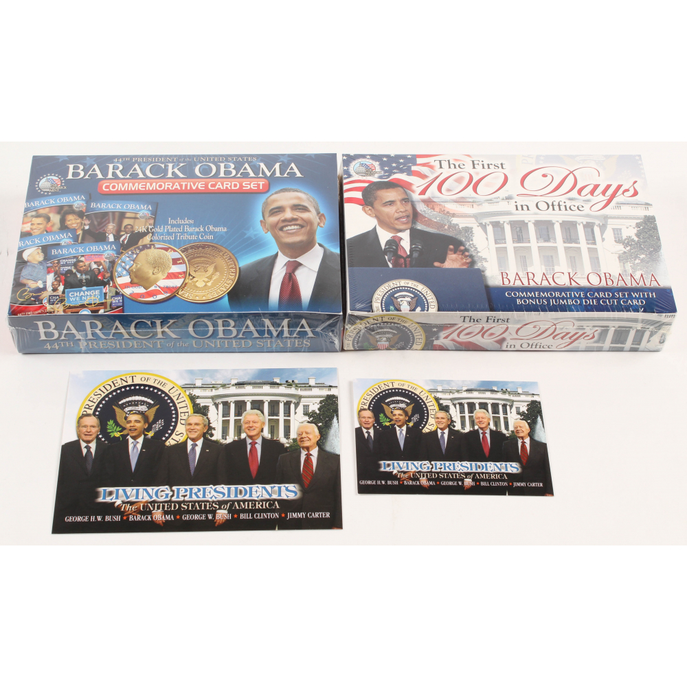 Lot of (2) Barack Obama Commemorative Card Sets | Pristine Auction