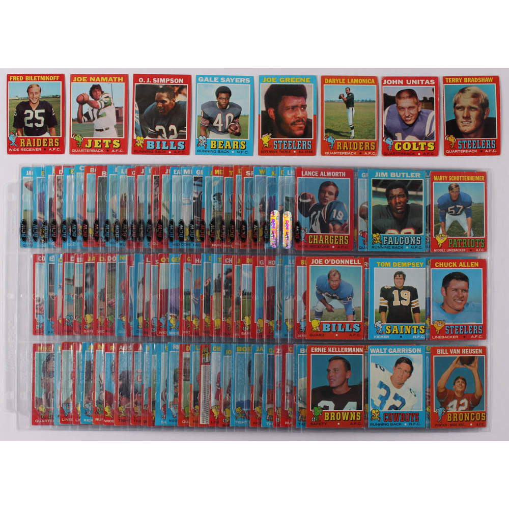 1971 Topps Complete Set of (263) Football Cards with #1 Johnny Unitas ...