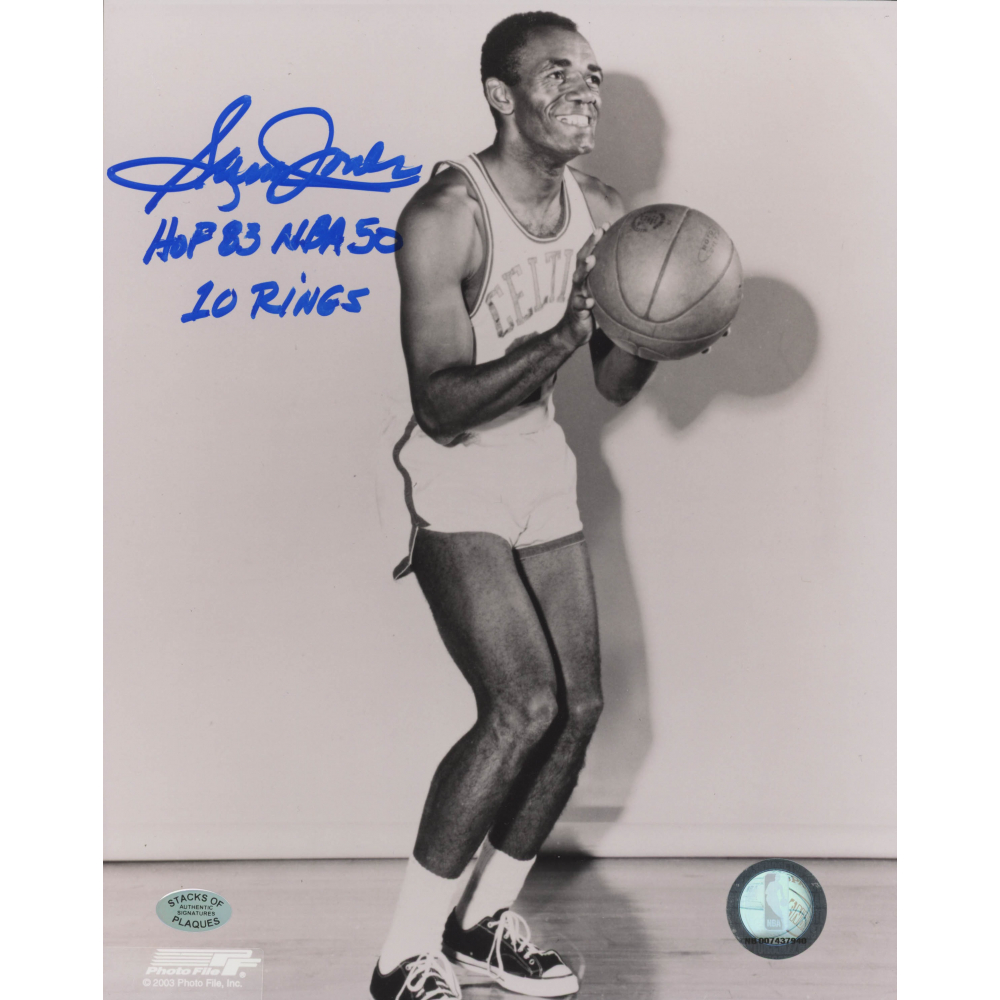 Sam Jones Signed Celtics 8x10 Photo Inscribed "HOF 83", "NBA 50" & "10 ...