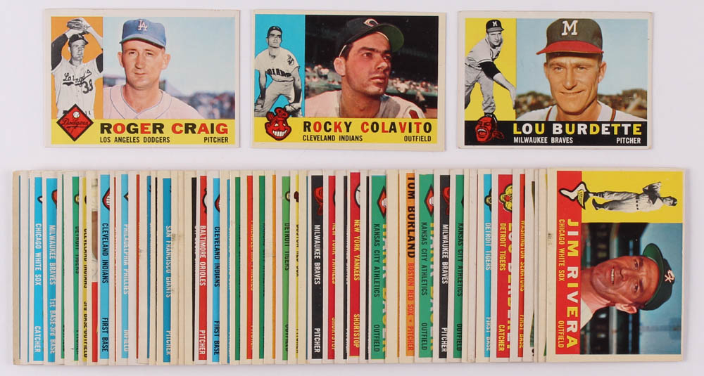 Lot of (51) 1960 Topps Baseball Cards with Rocky Colavito #400, Lew ...