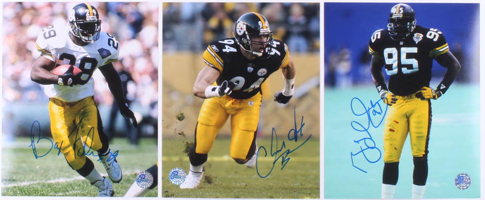 Lot of (3) Steelers Signed 8x10 Photos with Barry Foster, Greg Lloyd ...