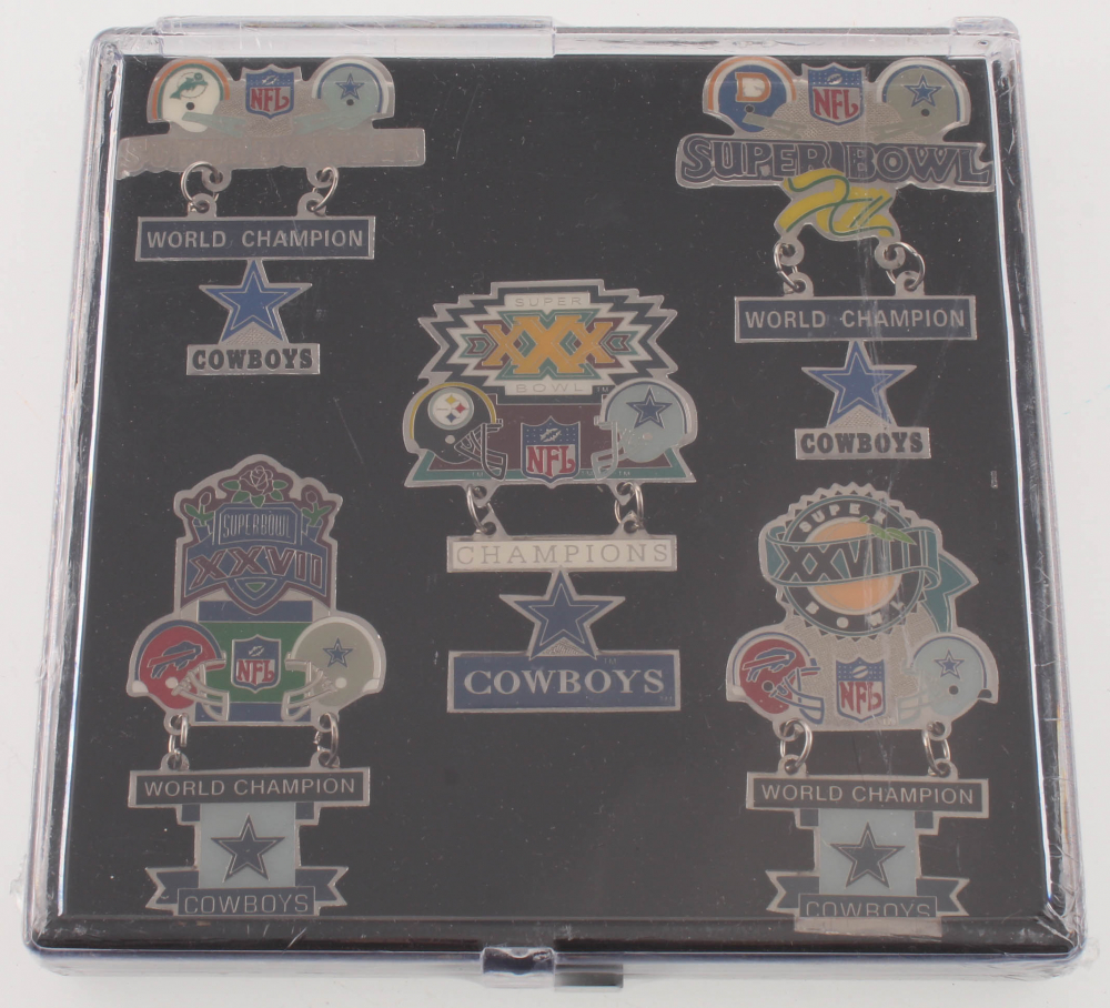 Dallas Cowboys "Super Bowl Champions" Commemorative Set of (5) Pins ...