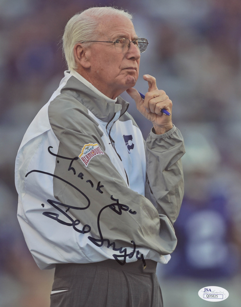 Bill Snyder Signed Kansas State Wildcats 8x10 Photo Inscribed "Thank ...