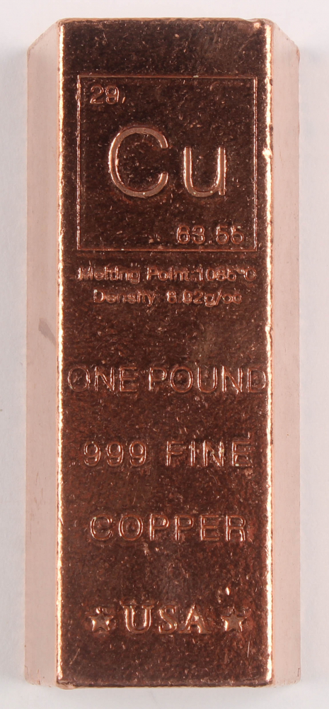 1 Pound .999 Fine Copper "Periodic Table" Bullion Bar | Pristine Auction