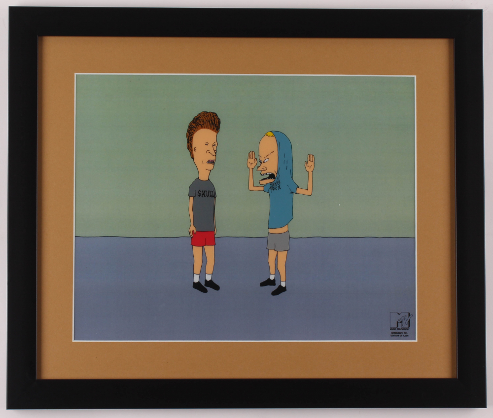 Beavis & Butthead 16x19 Custom Framed Hand-Painted Animation Serigraph ...
